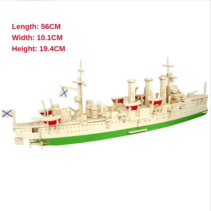 Diy Toys Children's Military Puzzle Ship Model Toys Adult Wooden ...