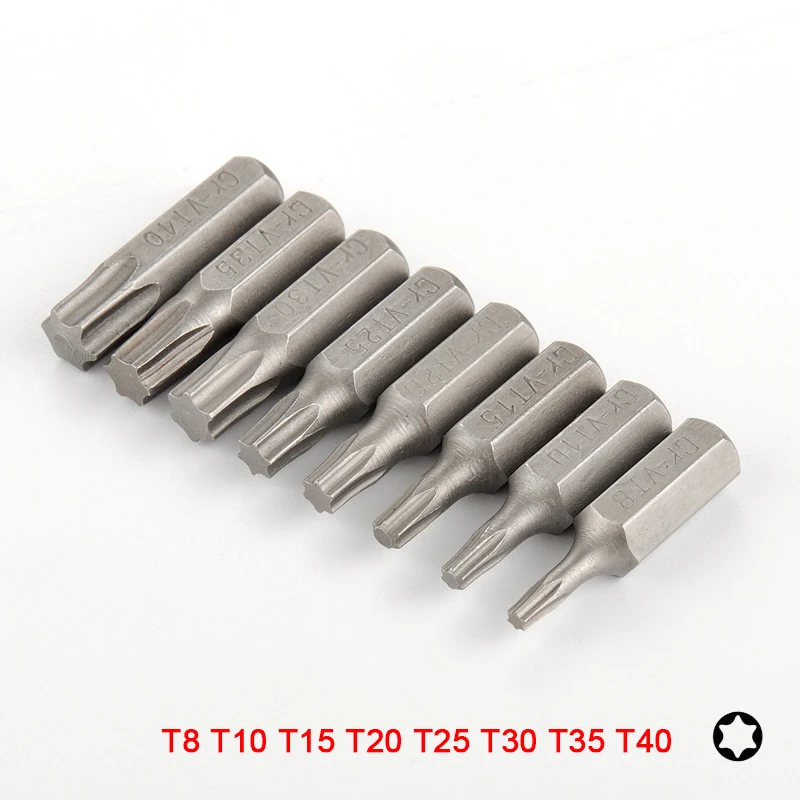 8pcs Torx Screwdriver Bit Set 1/4 Inch Hex Shank 25mm Electric Screw Driver Bits T8 T10 T15 T20 ...