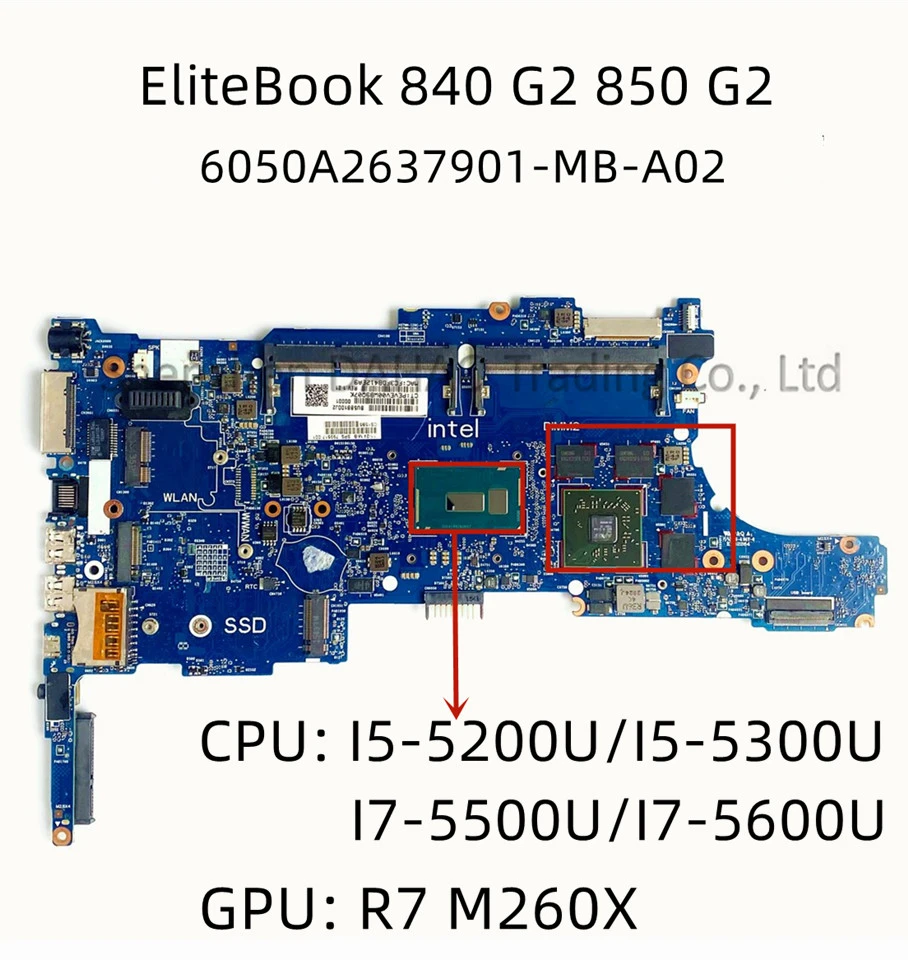 6050A2637901 MB A02 For HP EliteBook 840 G2 850 G2 Laptop Motherboard ...