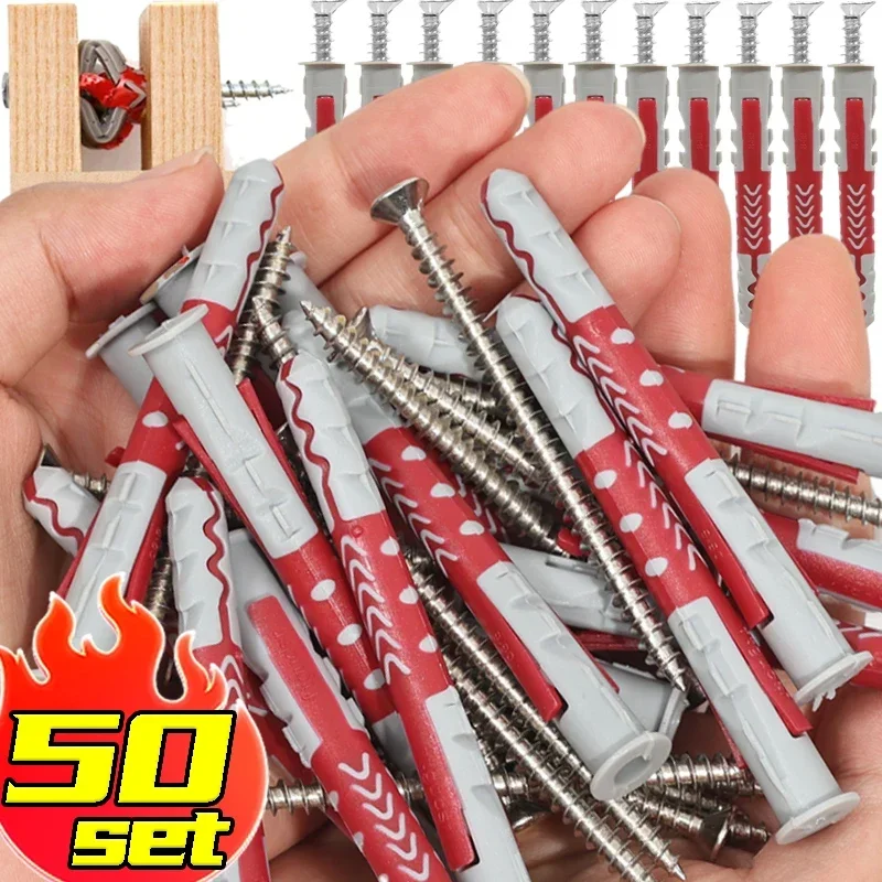 50-1PCS-Expansion-Tube-Pipe-Self-Tapping-Screw-Drywall-Drilling-Plug ...