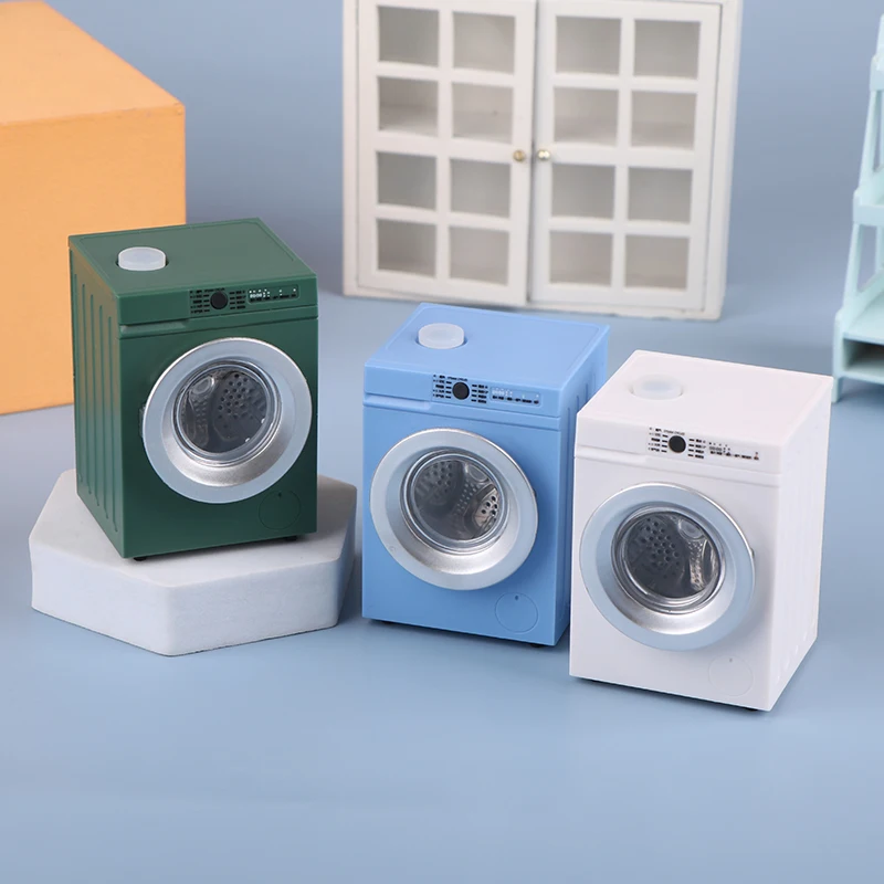 Dollhouse-Miniature-Washing-Machine-Drum-Washer-Laundry-Model-Dollhouse ...