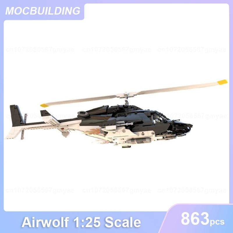 MOC-Building-Blocks-Airwolf-1-25-Scale-Aircraft-Model-Assemble-Bricks-Millitary-Creative ...