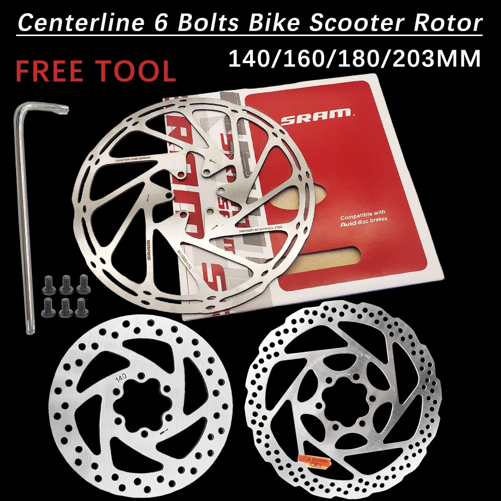 SRAM-SM-RT56-Disc-Brake-Rotor-140mm-160mm-180mm-203-Centerline-6-Bolt ...
