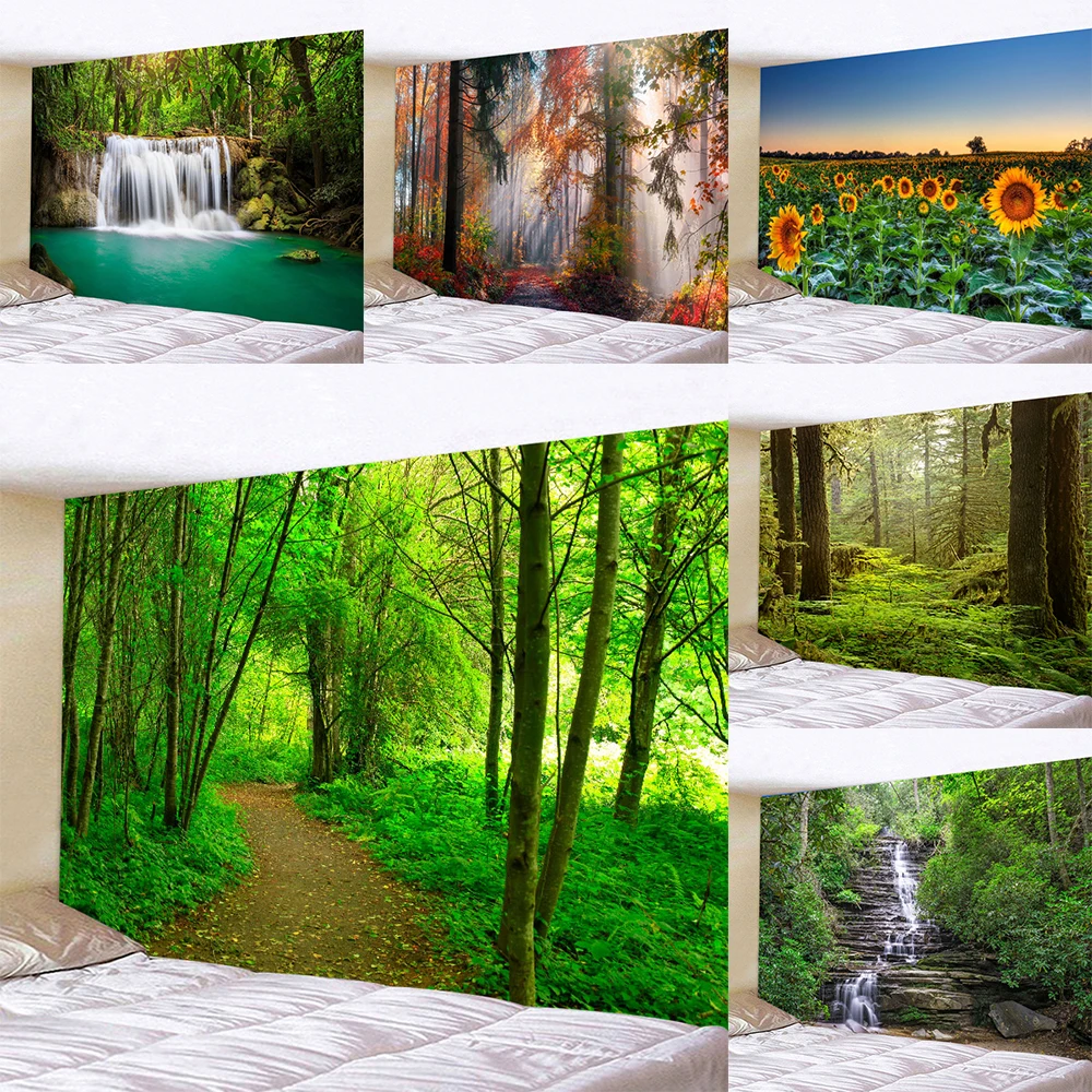 Flower-Scenery-Tapestry-Sunset-Mountain-Nature-Outdoor-Large-Wall ...