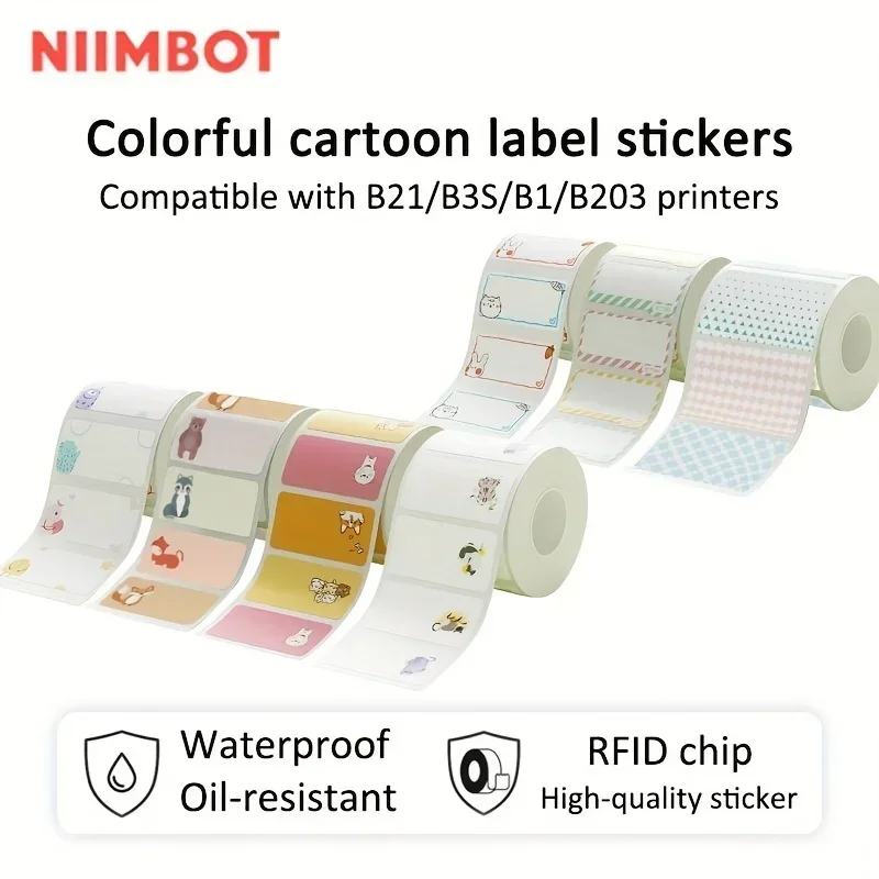 1Roll-Niimbot-B21-B1-B203-B3S-Label-Printing-Paper-Name-Sticker-Waterproof-Self-Thermal-Label ...