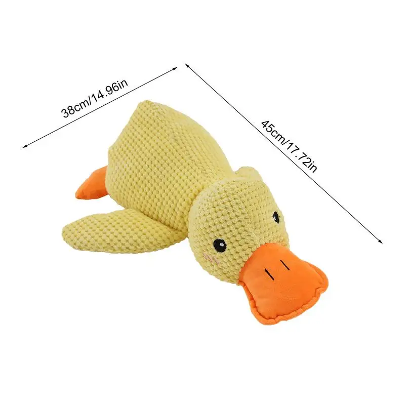 The Mellow Dog Calming Duck Cute No Stuffing Duck with Soft Squeaker ...