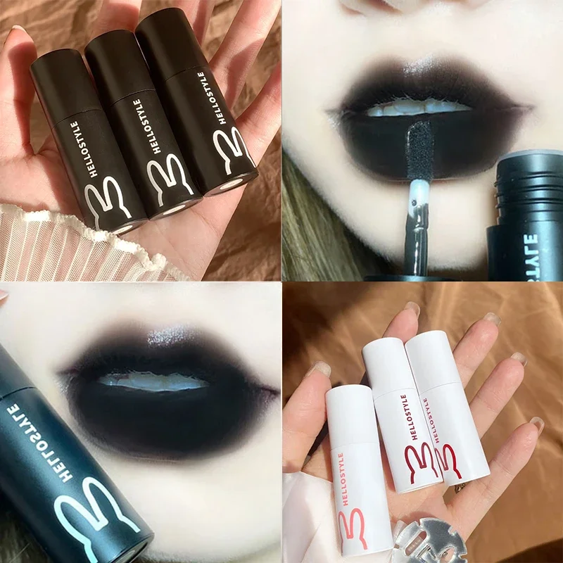 1-3pcs-Punk-Gothic-Black-Matte-Lipstick-Brown-Lip-Satin-Red-Lip-Tint ...