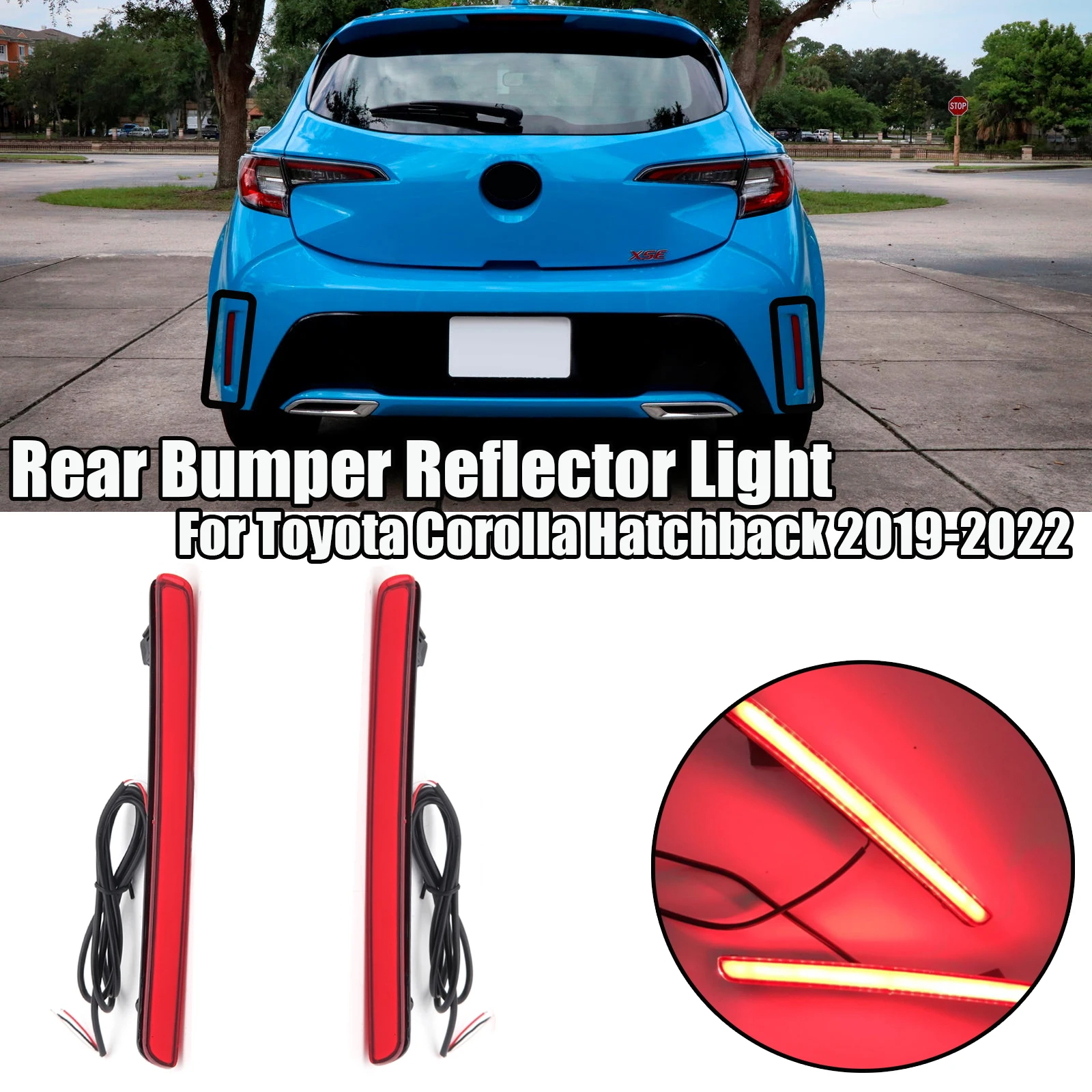 LED-Rear-Bumper-Reflector-Tail-Light-For-Toyota-Corolla-Hatchback-2019 ...