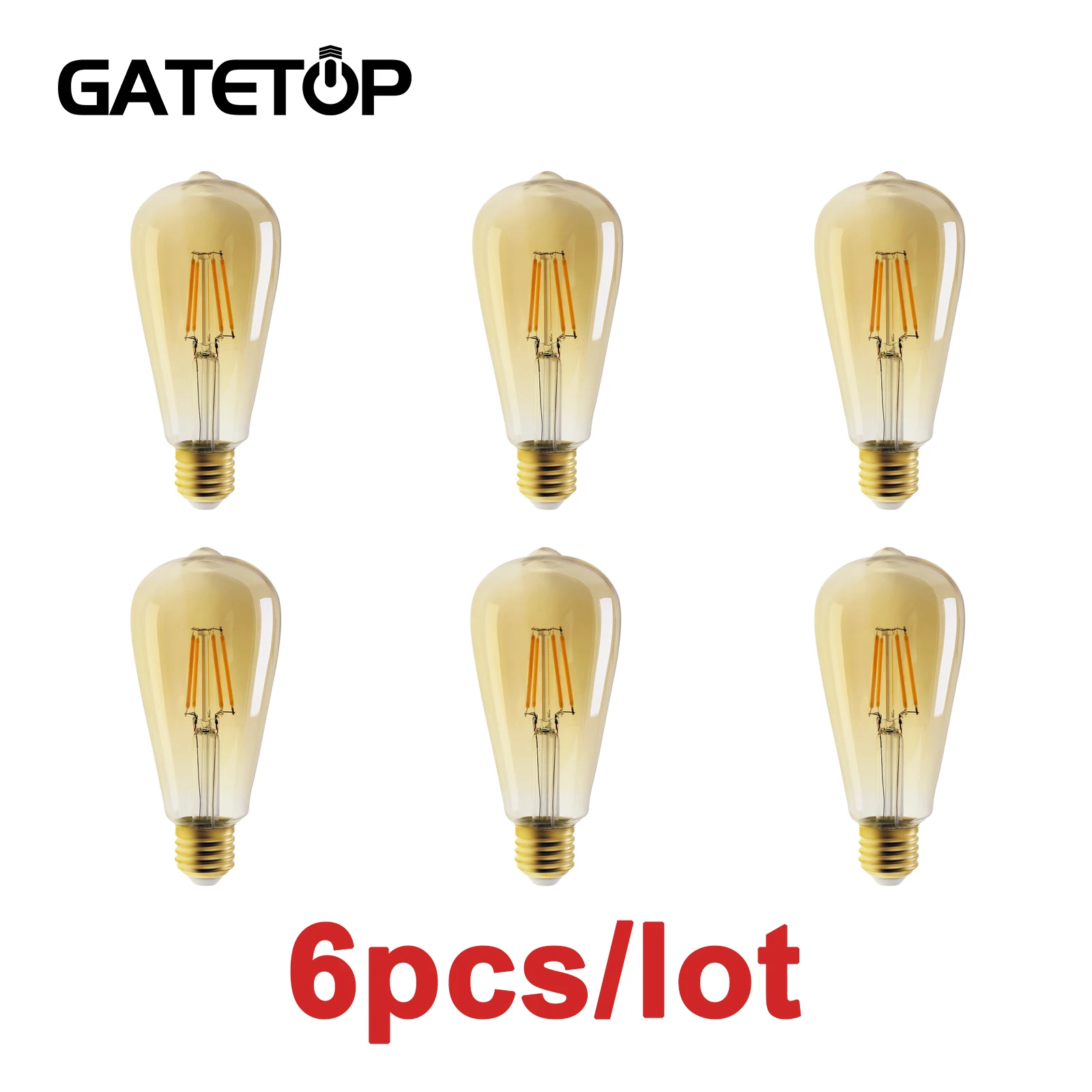 St64 Filament Bulb 6w E27 Retro Edison 220 240v Vintage Lamp 6pcs/lot ...