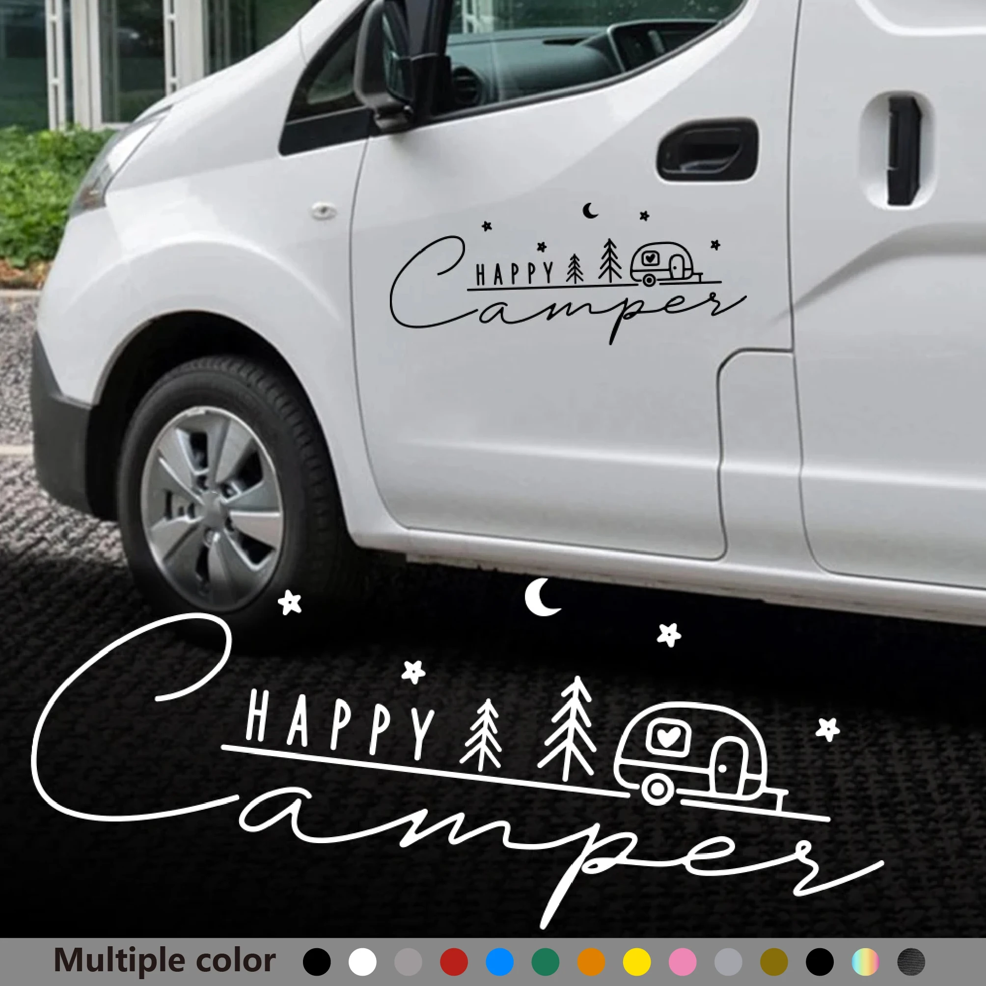 Car-Happy-Camper-Adventure-Sticker-For-Caravan-Minivan-Van-Motorhome ...
