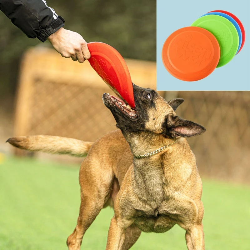 1pcs Soft Non-Slip Dog Flying Disc Silicone Game Frisbeed Anti-Chew Dog ...