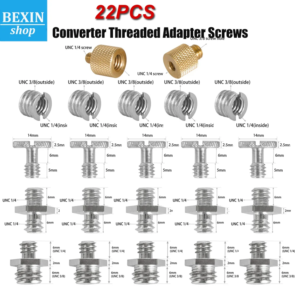1-4-Inch-to-3-8-Inch-Male-Female-Converter-Threaded-Adapter-Screws ...