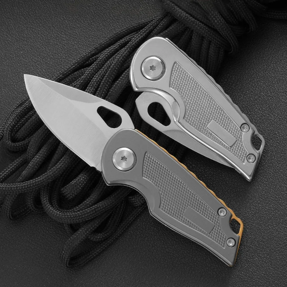 3Cr14Mov Steel Folding Keychain Knife EDC Unpacking Box Cutter Portable ...