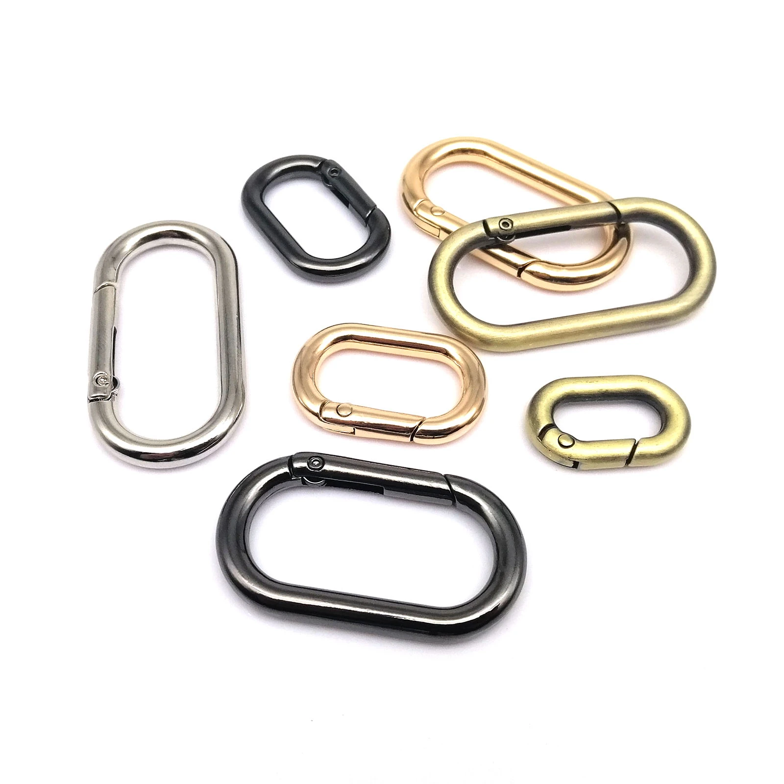 5pcs Metal Oval Spring O Ring Openable Leather Bag Handbag Belt Strap ...