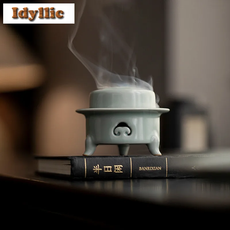 Yaozhou Kiln Celadon Incense Holder Vintage Incense Smoke Waterfall ...