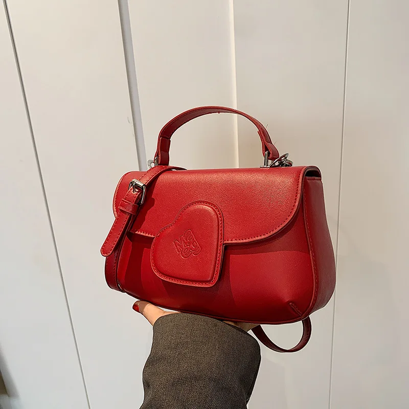 Red-Shoulder-Bag-for-Women-2024-New-Temperament-Wedding-Handbags-French ...