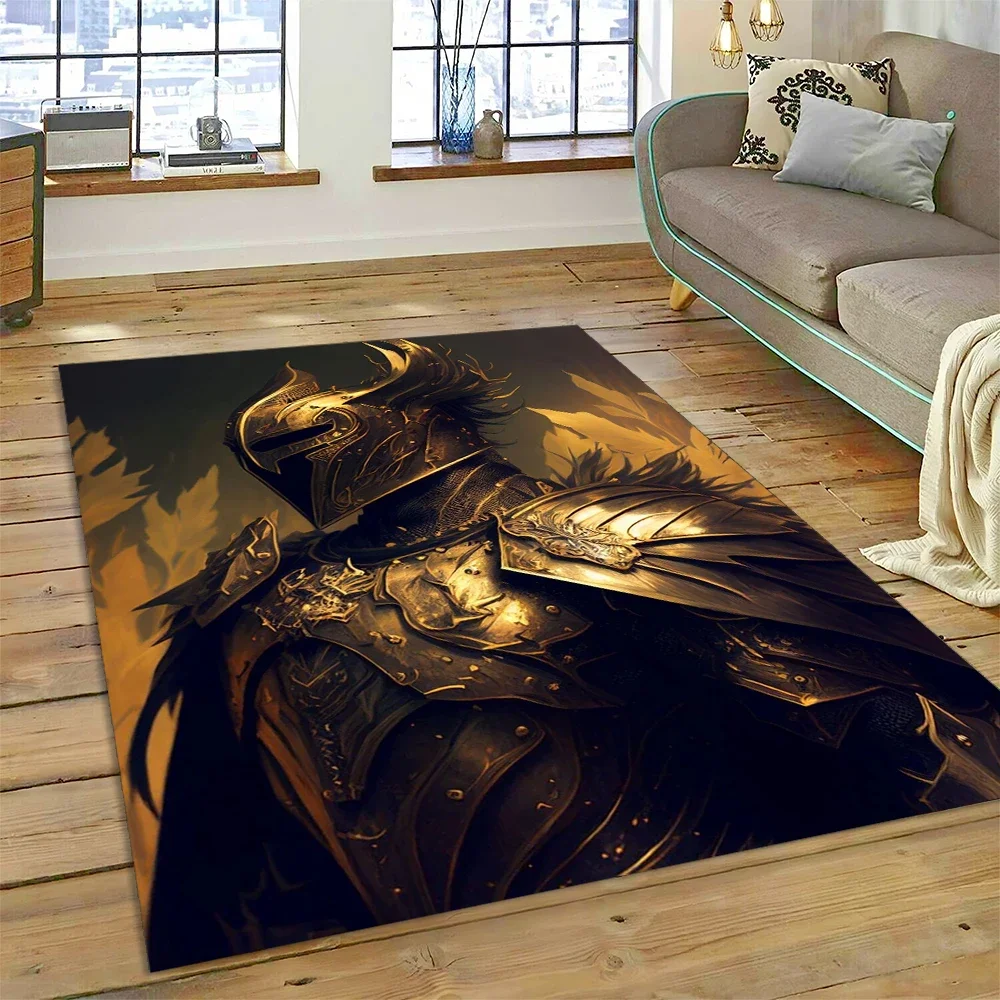 3D Templar Black Knight Crusaders Cartoon Carpet Rug for Home Living ...