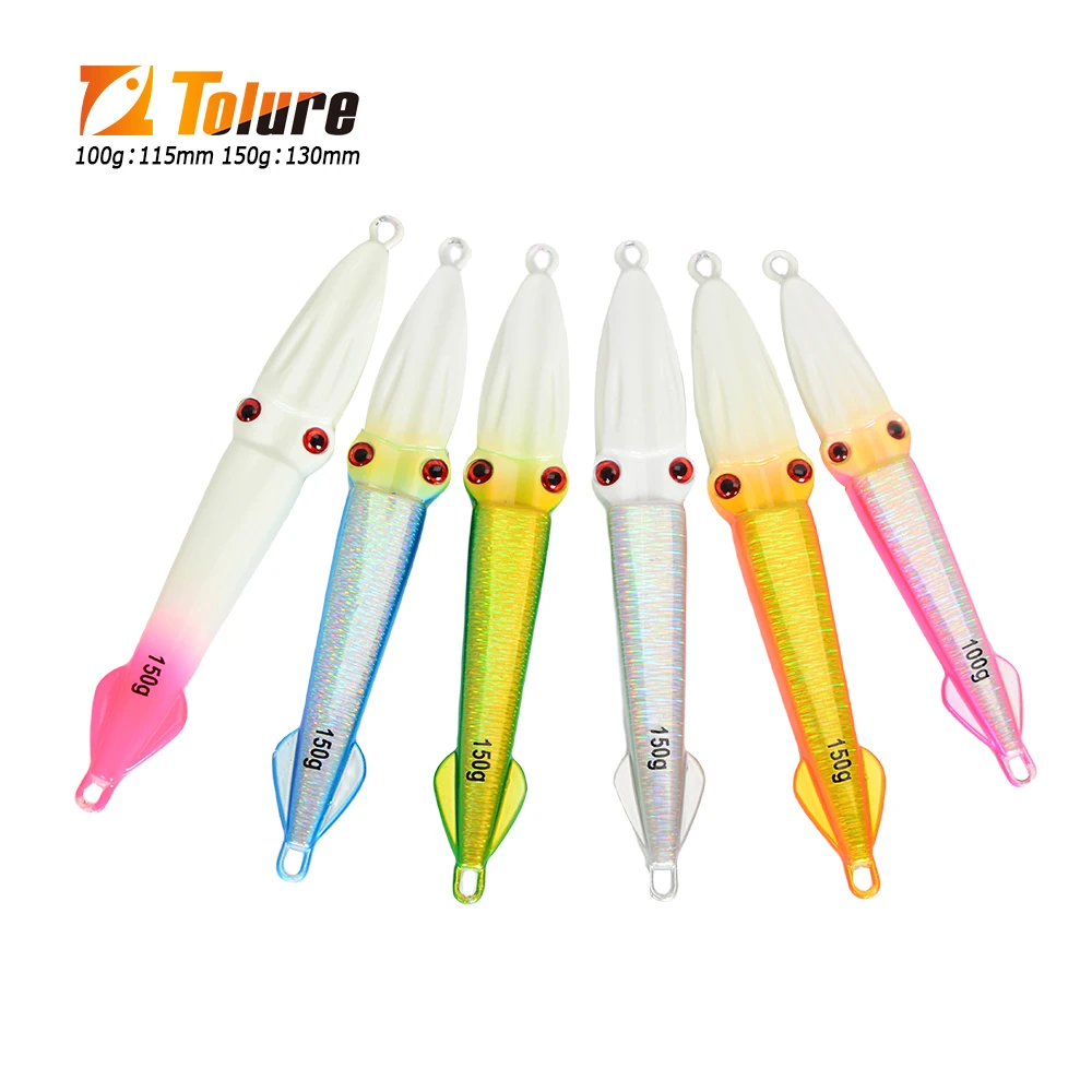 TOLU Metal Fishing Lure Universal 3D Eyes jigging Hard squid Bait ...