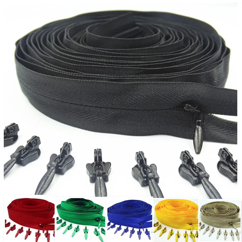 10-Meters-Long-Zipper-20-Auto-Locking-Sliders-Invisible-Nylon-3-Zipper ...