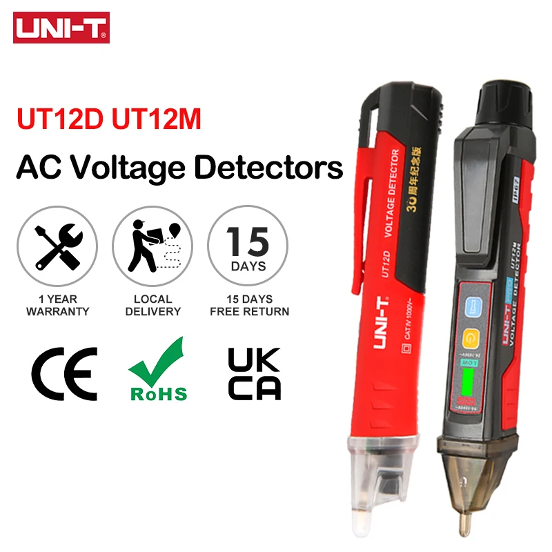 UNI-T-Non-contact-AC-Voltage-Detector-UT12D-UT12M-UT12E-24V-1000V ...