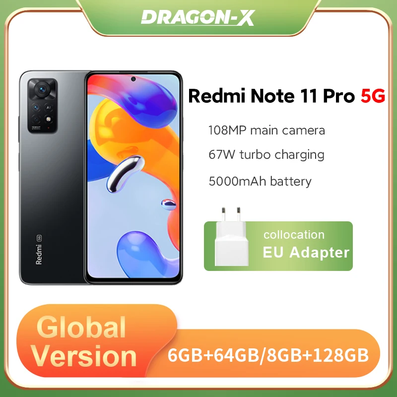 Global Version Xiaomi Redmi Note 11 Pro 5G 64GB/128GB Octa Core ...