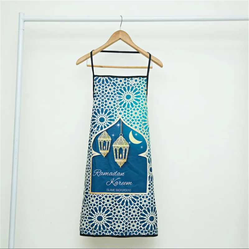 80cm Ramadan Mubarak Kitchen Apron Pot Holder Gloves Happy Eid Al-adha ...
