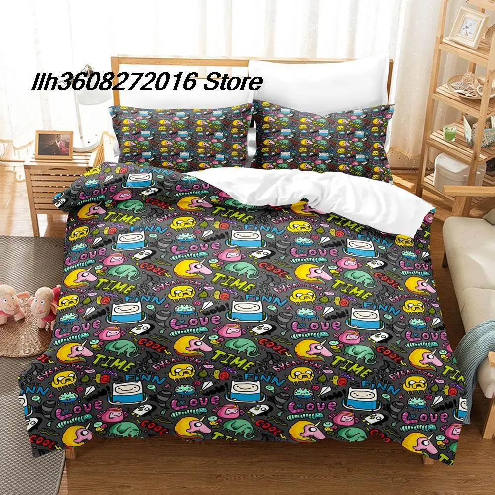 2025-Adventure-Time-Finn-and-Jake-The-Dog-Face-Bedding-Set-Single-Twin ...