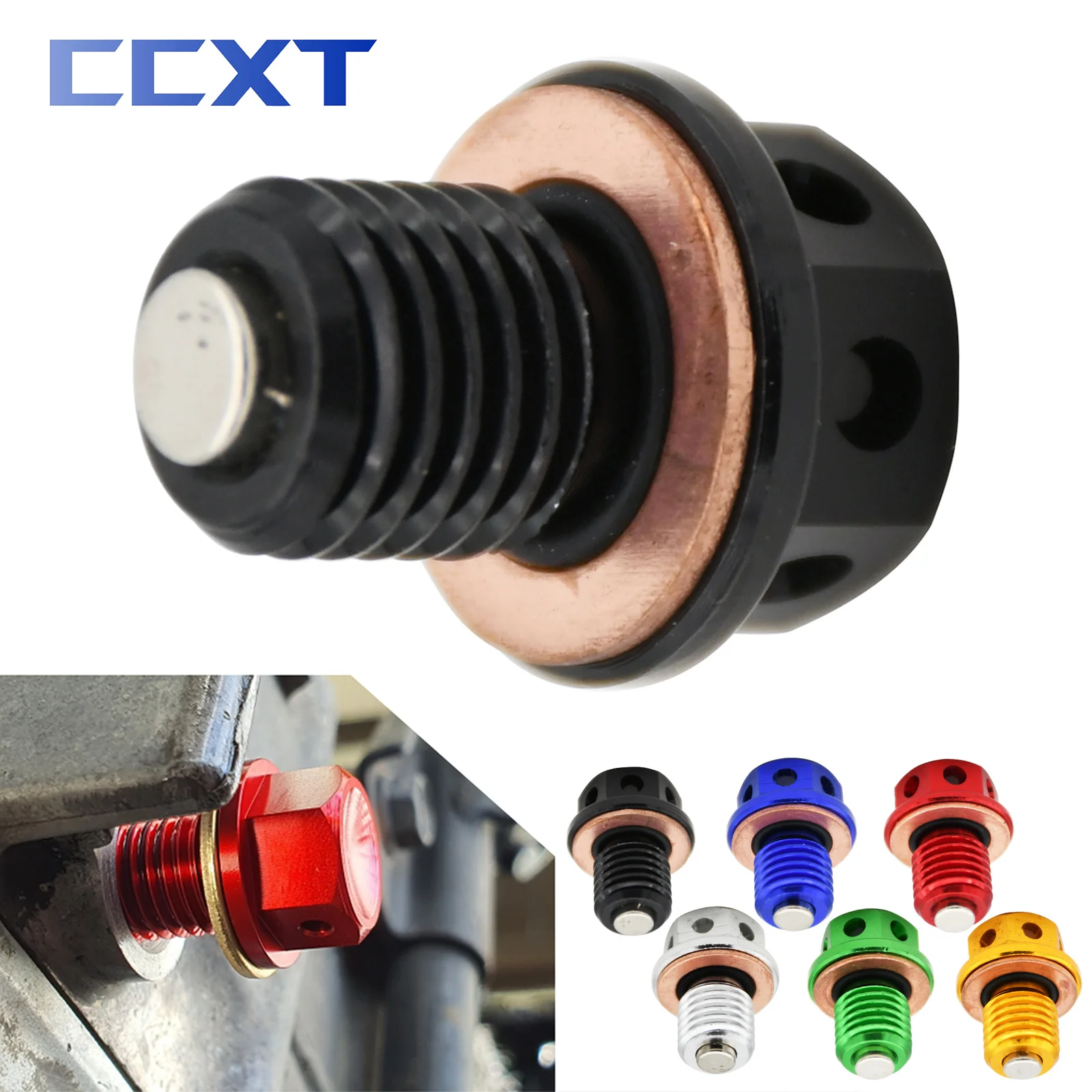 Motorcycle Accessories M12 Magnetic Oil Sump Nut Drain Oil Plug Screw ...