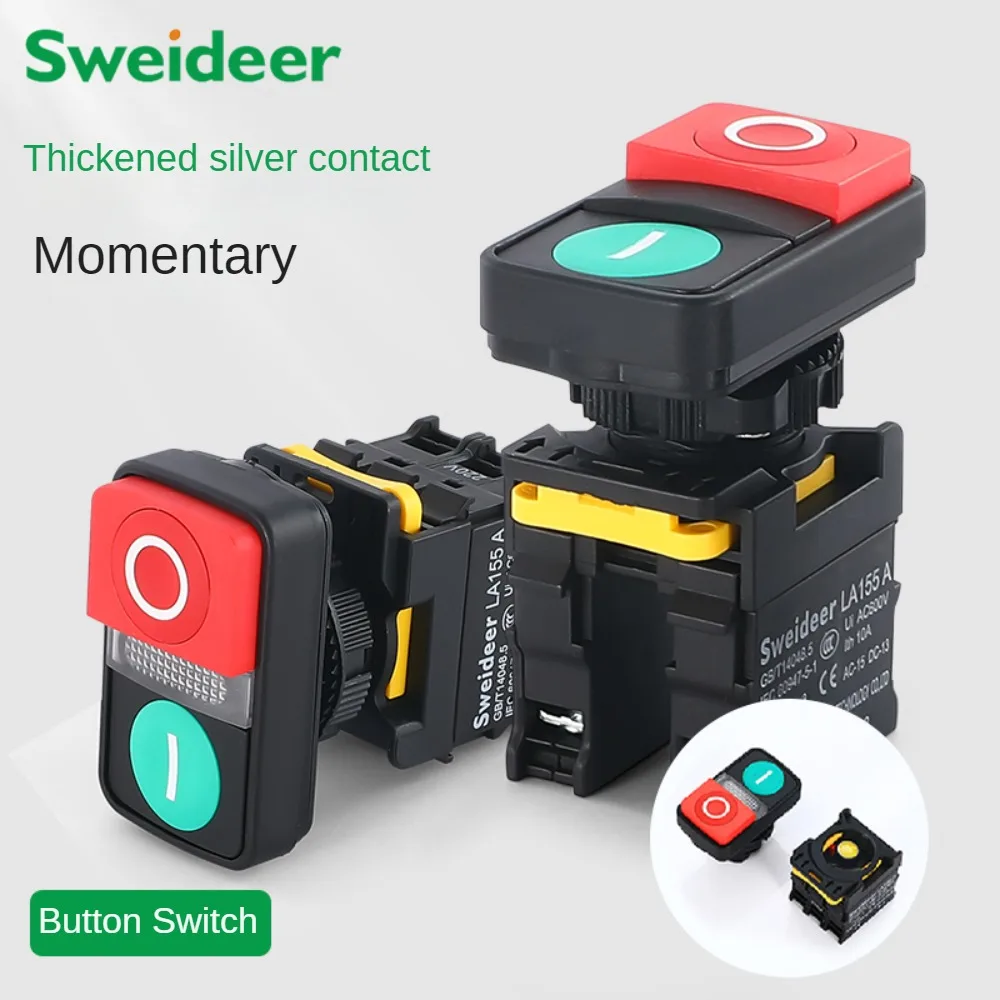 Double-Push-Button-Swith-on-Off-Start-Stop-Momentary-with-Light-Buttons ...