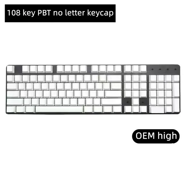 108 Key PBT Blank Keycaps OEM XDA Profile Gamer No Letter Ergonomics ...