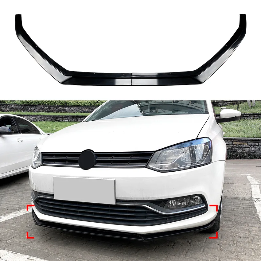 Front Bumper Lip Spoiler Splitter For Volkswagen Polo MK5 Diffuser ...