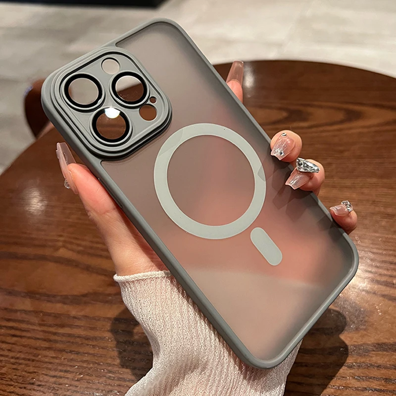 Luxury-Magnetic-Shockproof-Matte-Translucent-Case-for-iPhone-16-15-14 ...