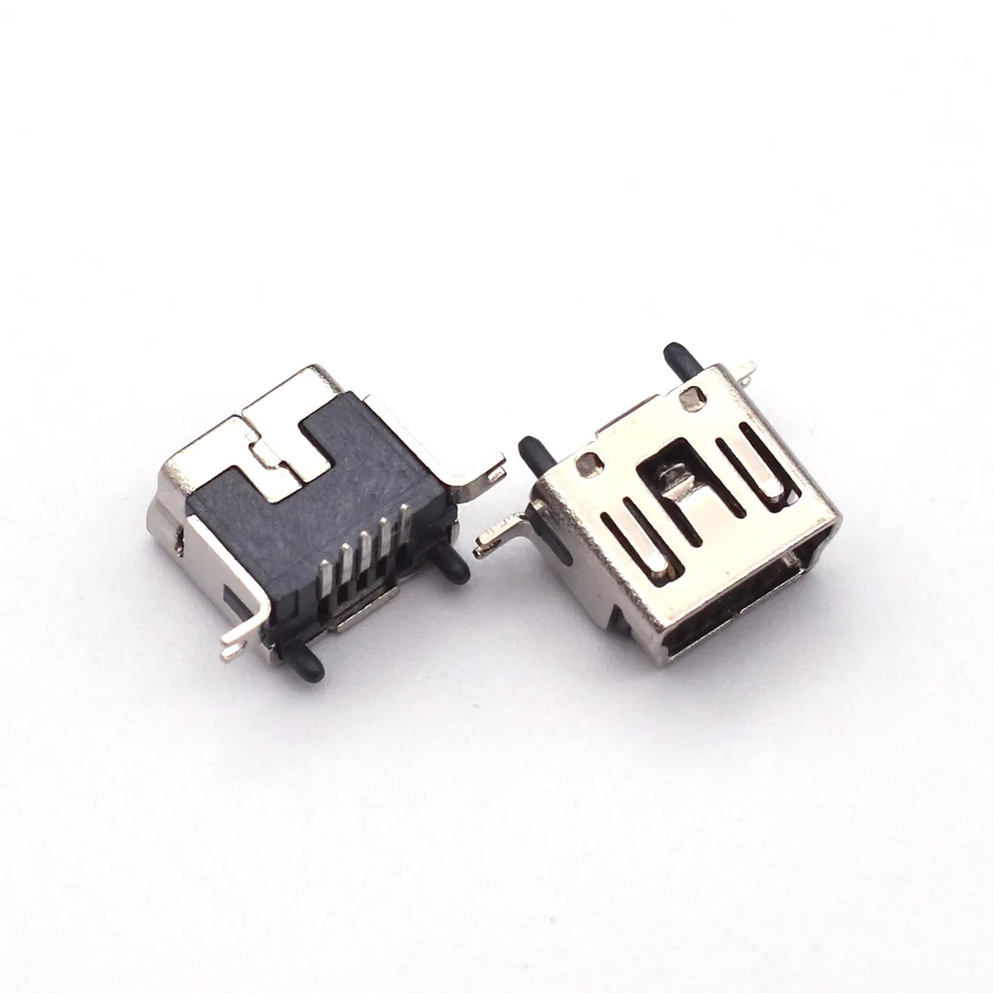 2PCS-Mini-USB-Type-B-Female-5-Pin-DIP-Vertical-Leg-PCB-180-degree ...
