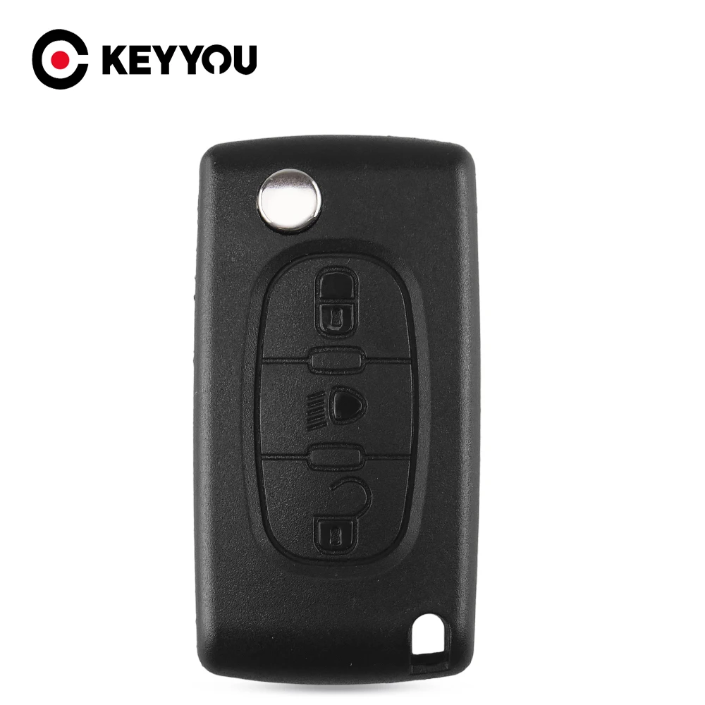 KEYYOU For Citroen C2 C3 C4 C5 C6 C8 3 Buttons Flip Remote Car Key Case ...