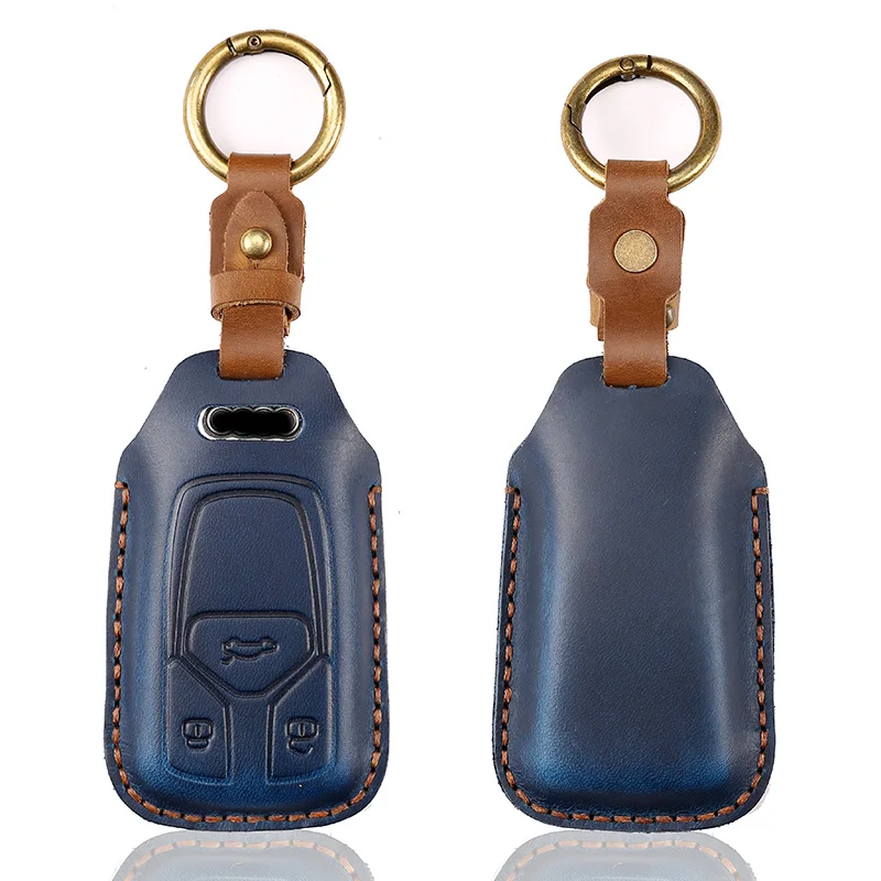Genuine Leather Car Key Cover For Audi A4l Q5 A6l A3 A5 Completely ...