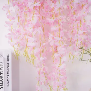 110cm Wisteria Vine Artificial Flowers Trailing Wholesale Fake Flower ...