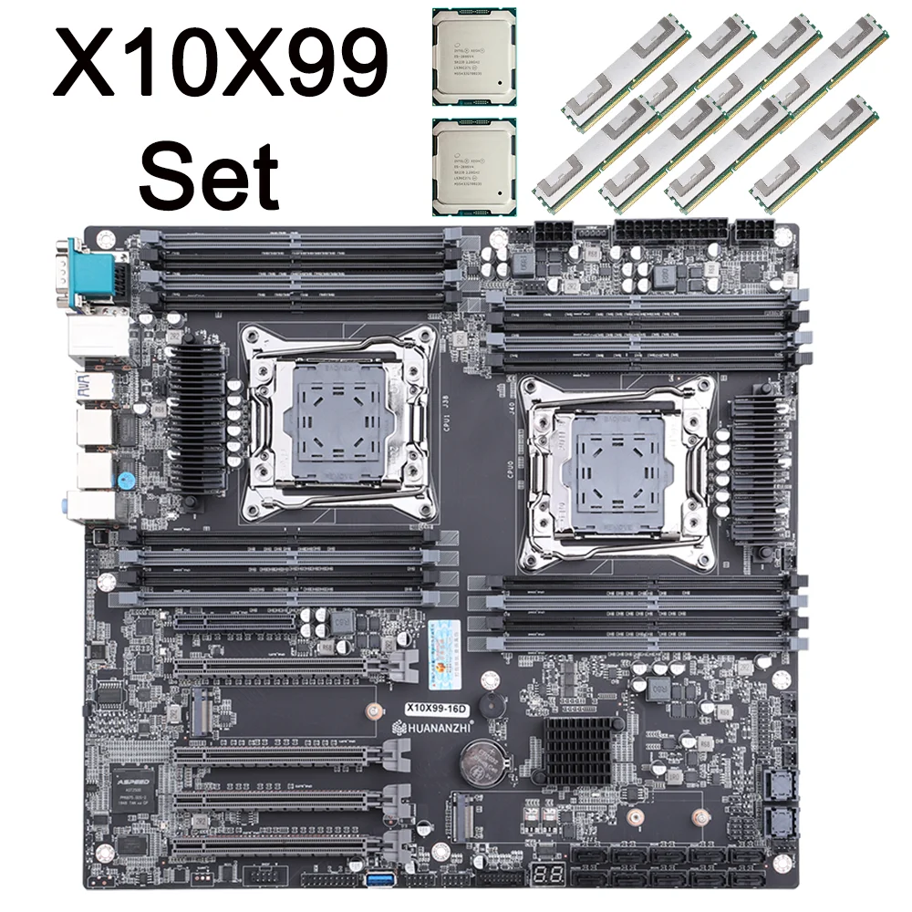 X99-Motherboard-Dual-CPU-Set-LGA-2011-3-With-2-E5-2699V4-8-64GB-DDR4 ...