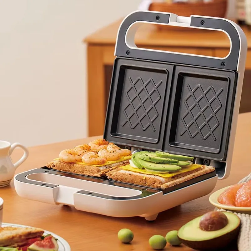 Upgrade 750W Dual Pan Sandwich Maker 2-Slice Waffle Iron with Ceramic ...