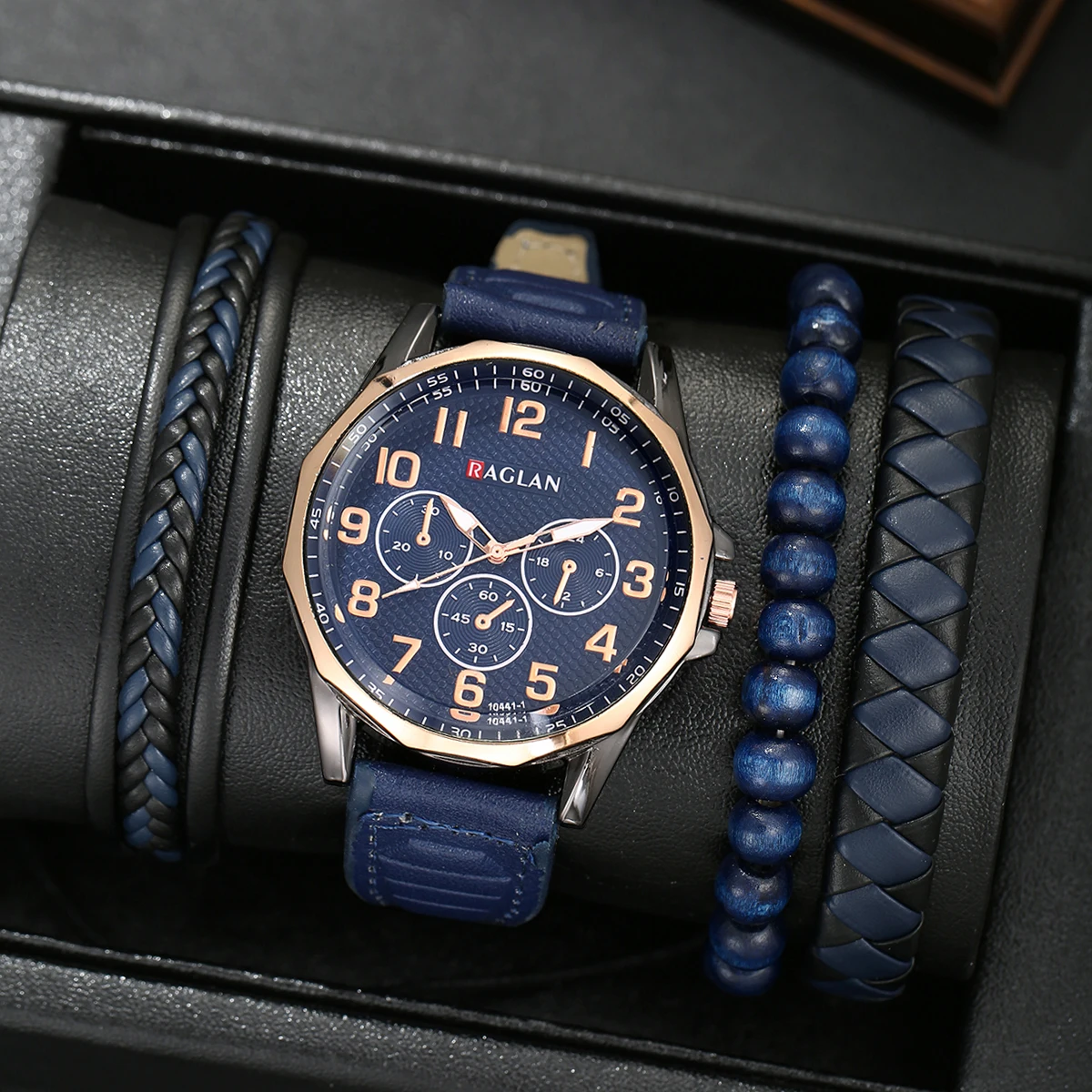 3pcs-Fashion-Classic-Men-s-Blue-Watch-Set-Men-s-Business-Quartz-Watch ...