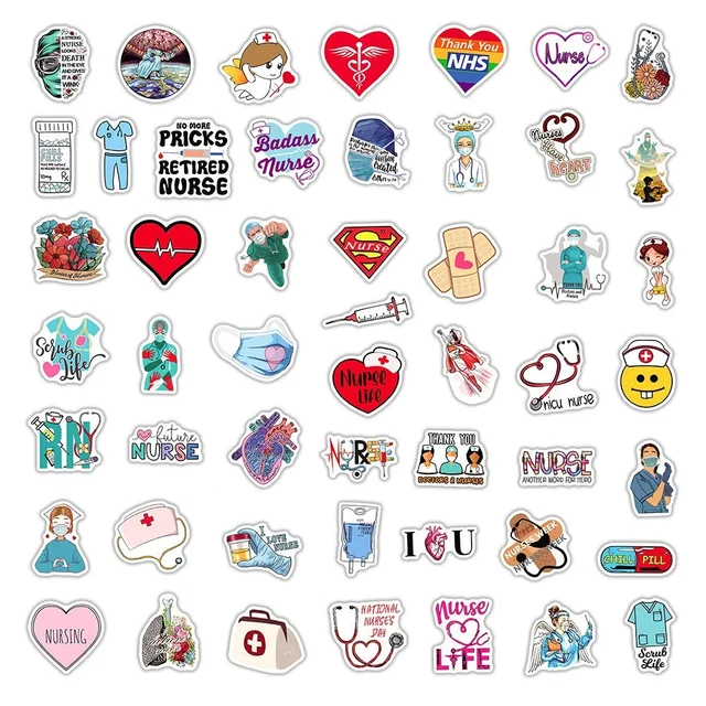 10/50pcs Nurse Doctor Graffiti Stickers International Nurses' Day ...