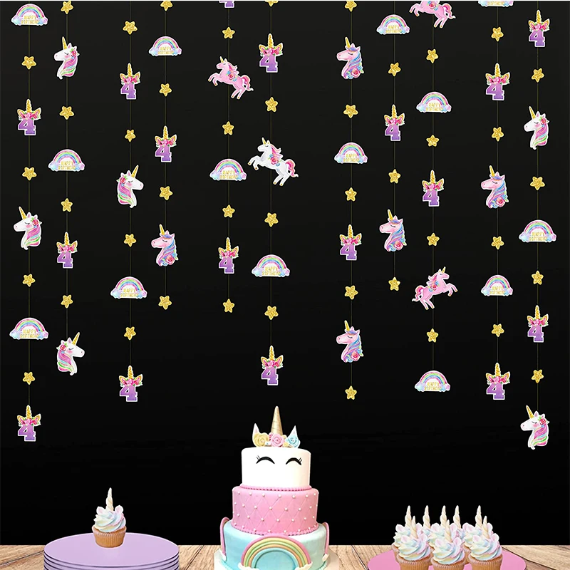 Unicorn-5th-Rainbow-Clond-Star-Birthday-Garland-Streamer-Decorations ...