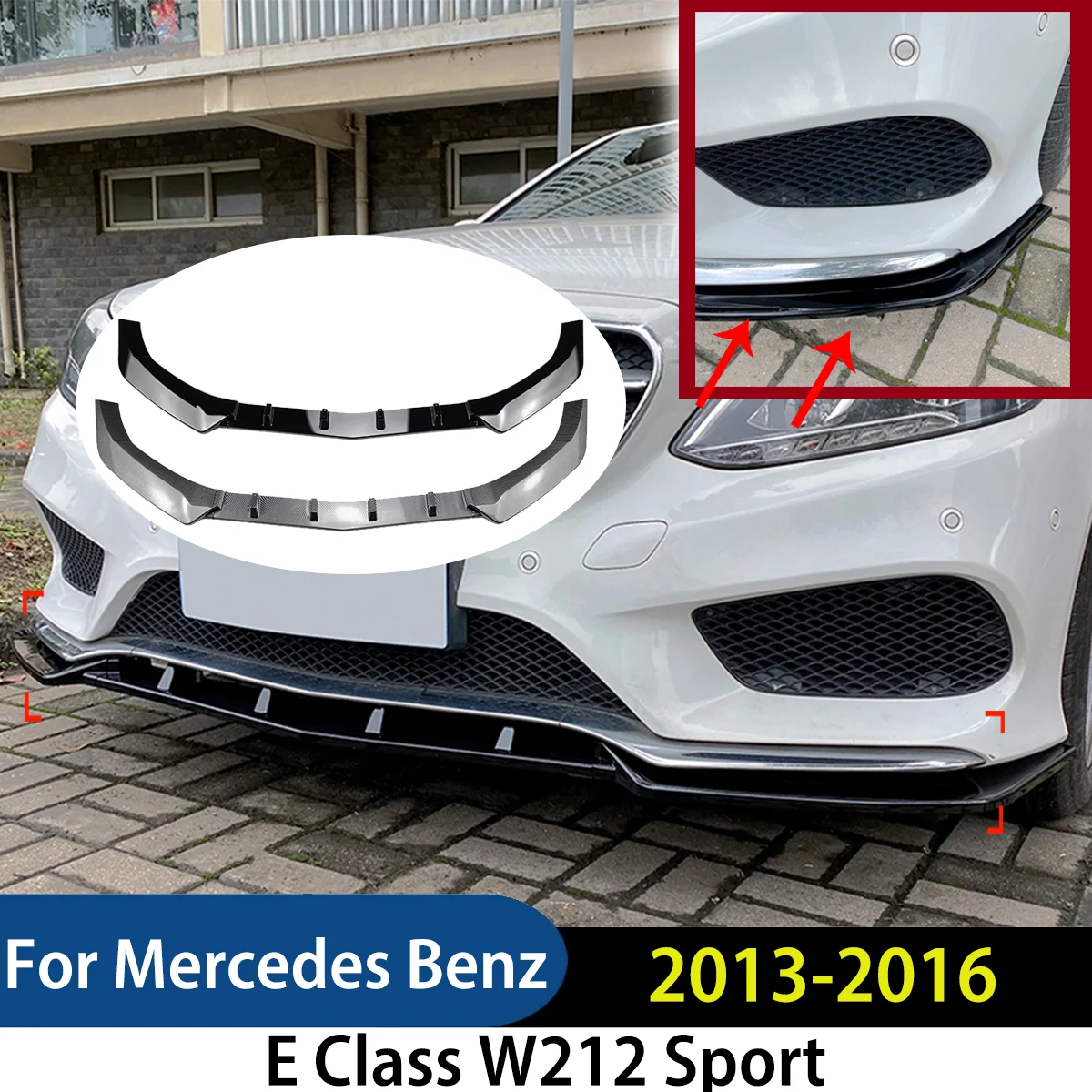 For Mercedes Benz E Class W212 Sport 2013-2016 Car Front Bumper Spoiler ...
