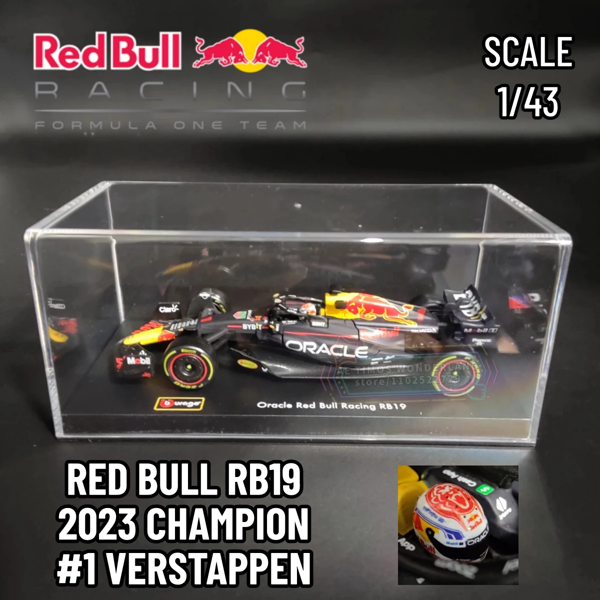 Authentic-2023-F1-Red-Bull-Racing-RB19-Toy-Car-Model-Showcase-in-1-43 ...
