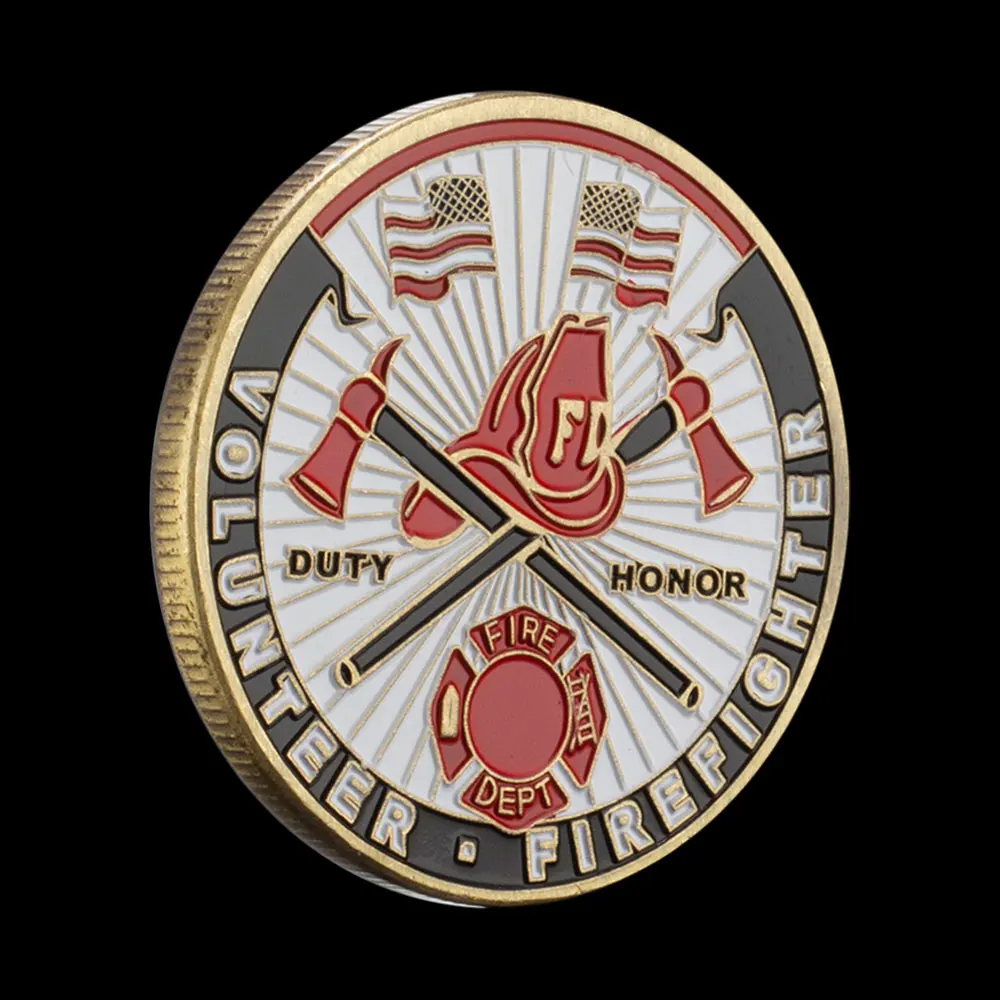 Firefighter Challenge Coins | Fire Fighter Volunteer Coin Gift United ...