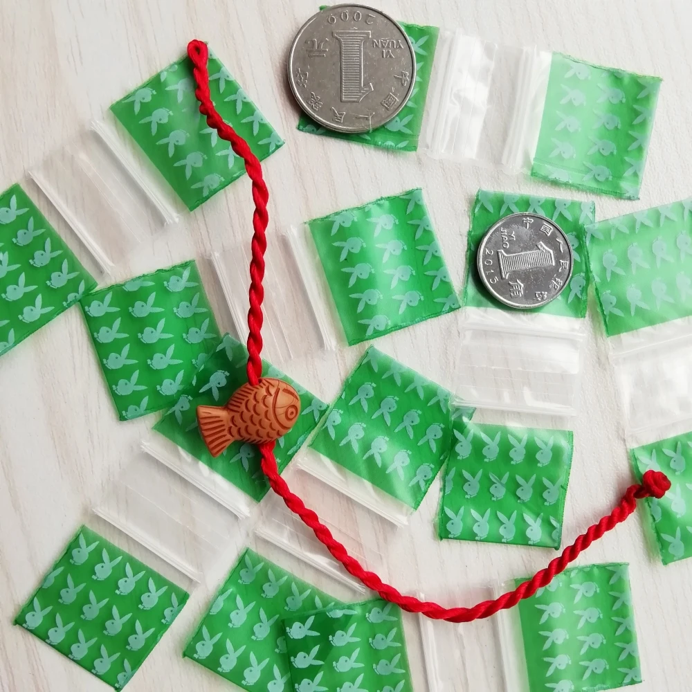 1010-Plastic-Zip-Bags-100bags-Baggies-Mini-ZipLock-Baggies-Green-Bunny ...
