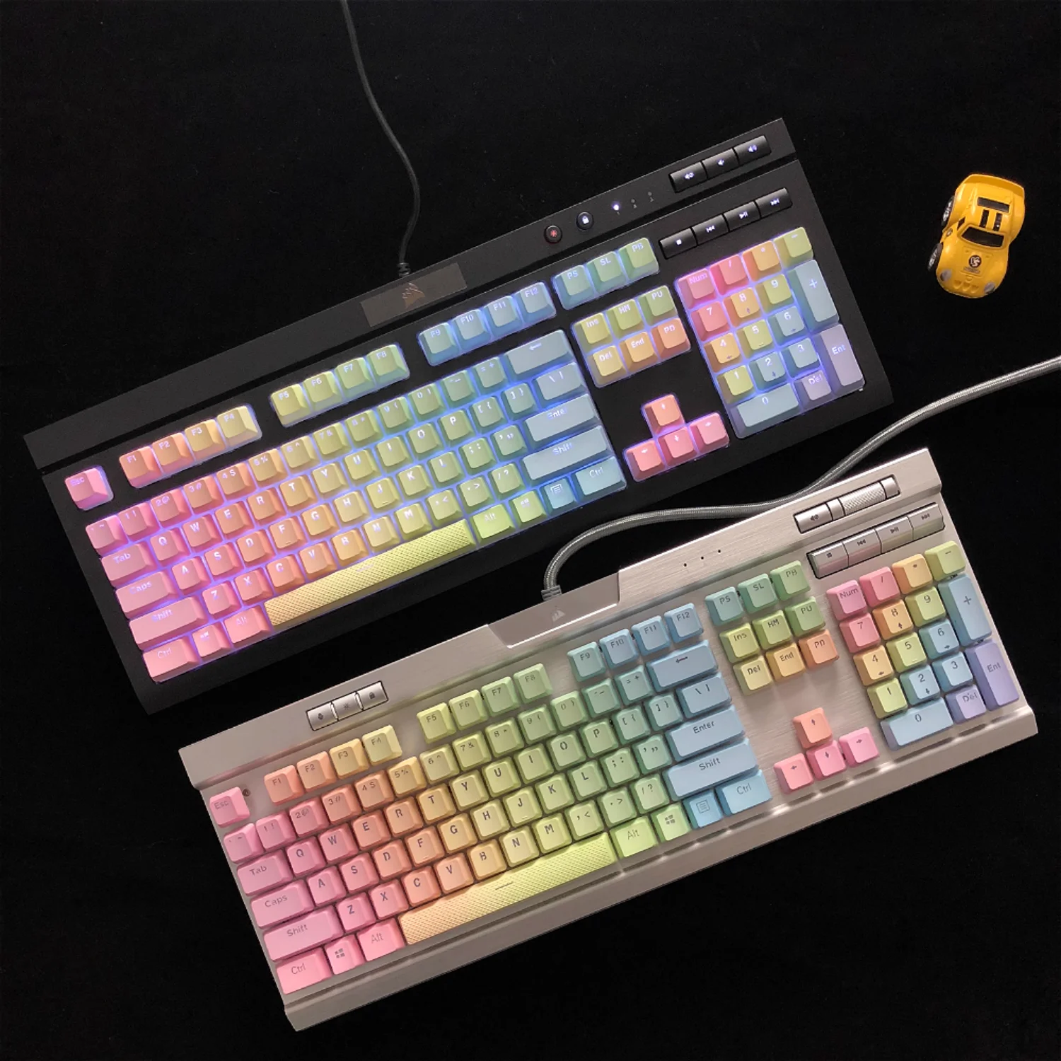 Translucent-Keycaps-for-Corsair-Keyboard-Mechanical-Keyboards-PBT-CHERRY-104-Keys-K63-K95-K65 ...