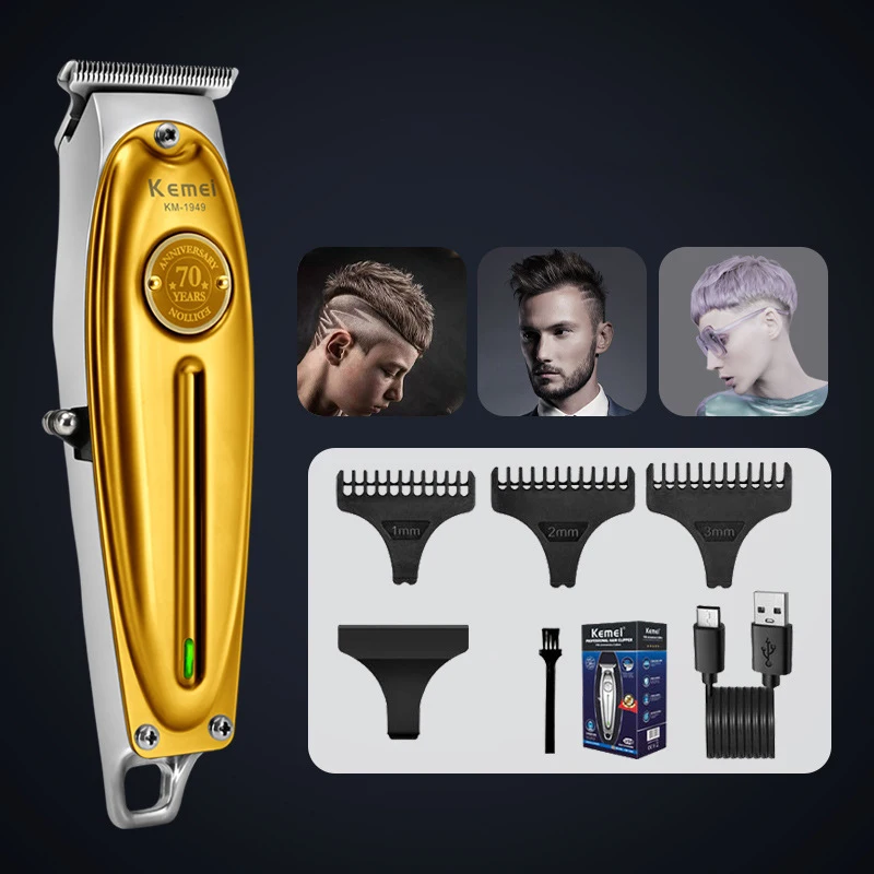 Kemei 1949 Hair Clipper Finishing Hair Cutting Machine Electric Barber ...