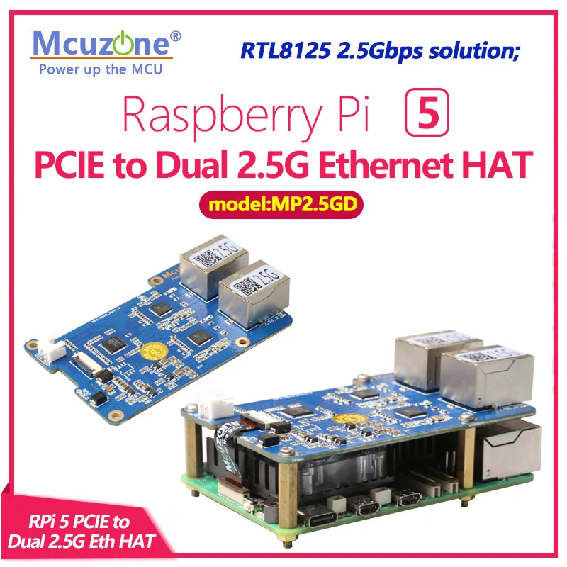 model-MP2-5GD-Rasbperry-Pi5-PCIE-to-Dual-2-5G-Ethernet-HAT-RTL8125 ...