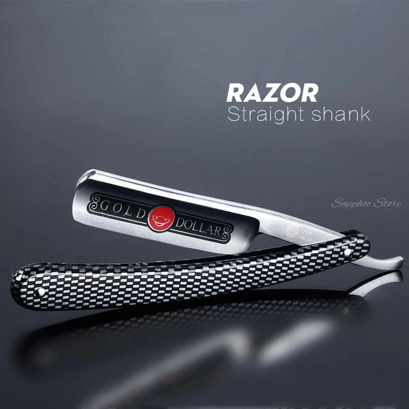 1pc 2021 Pro Gold Dollar 208 Shave Knife 66 Straight Edge Barber Razor ...