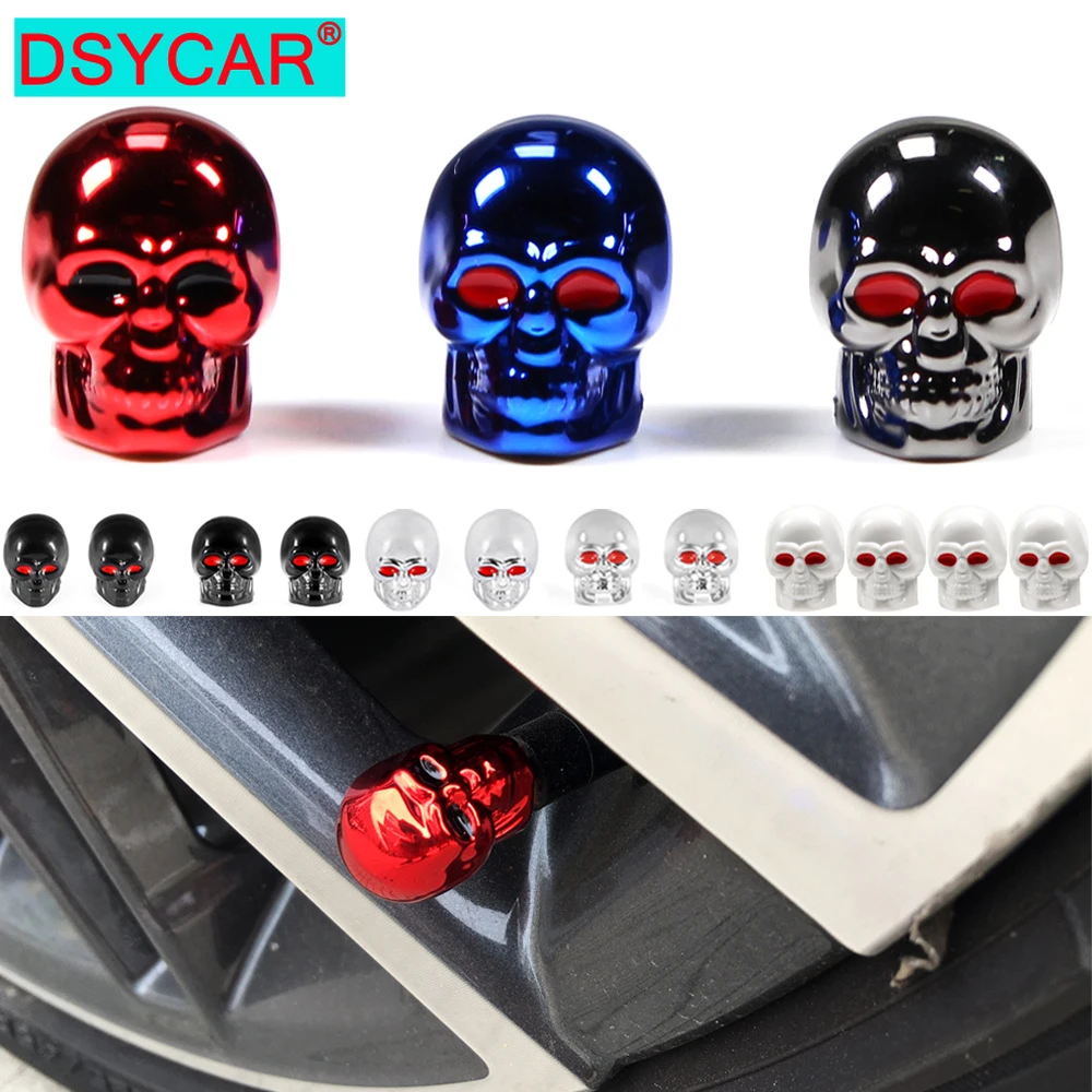 DSYCAR-4Pcs-Set-Universal-Car-Skull-Style-Antirust-Copper-Core ...